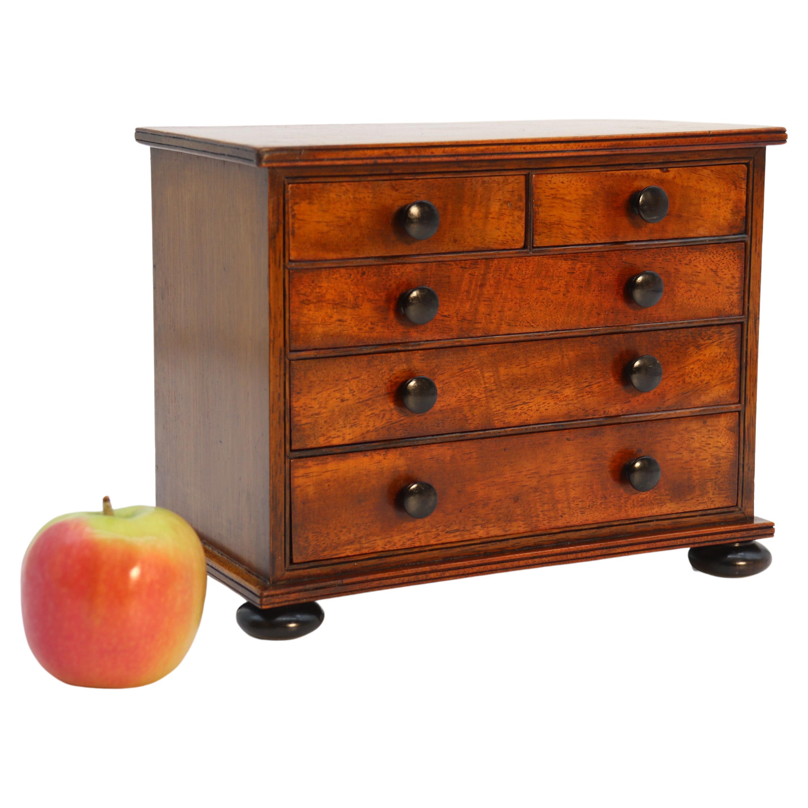 English 19th century apprentice piece miniature chest of drawers, circa ...