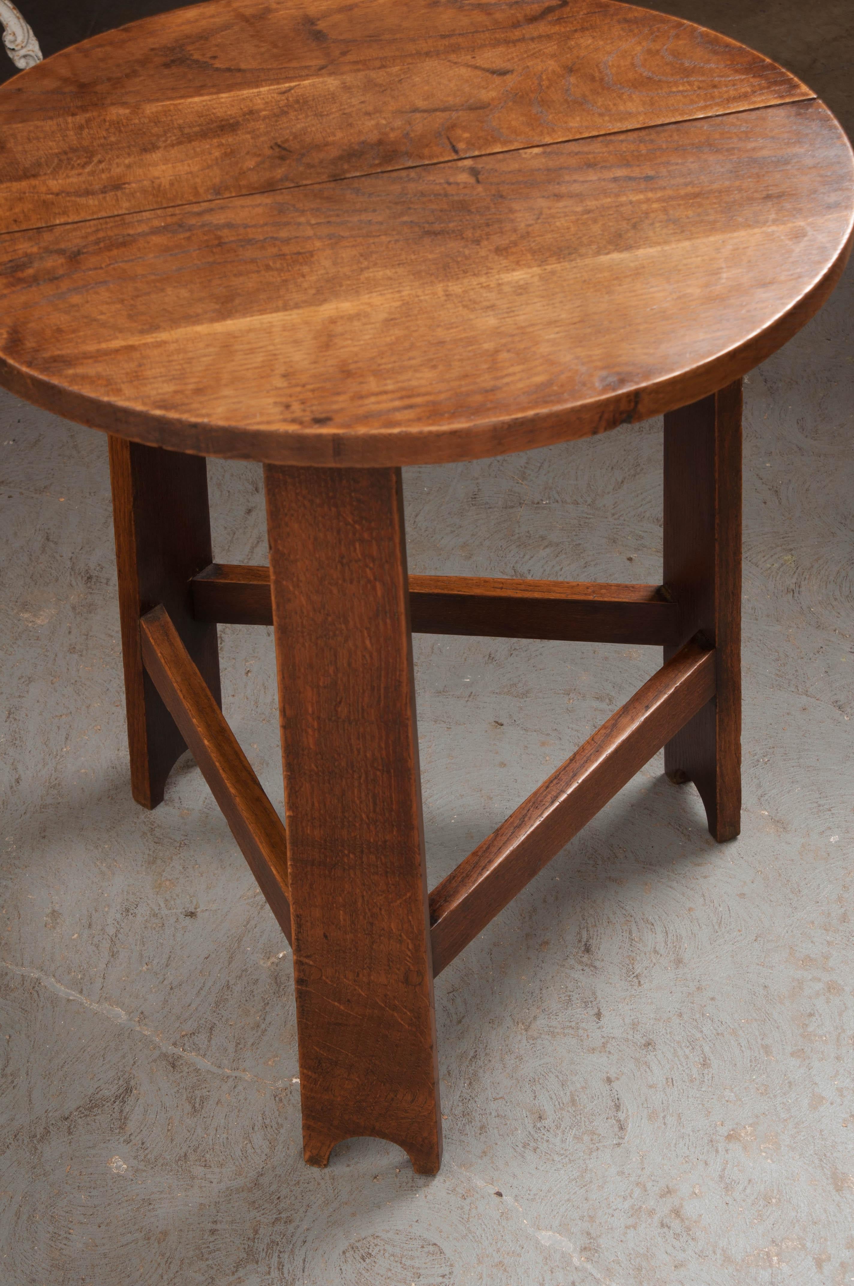 English 19th Century Arts and Crafts Oak Cricket Table at 1stDibs