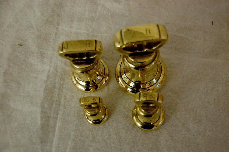English 19th Century Assembled Set of Six Brass Bell Weights at 1stDibs