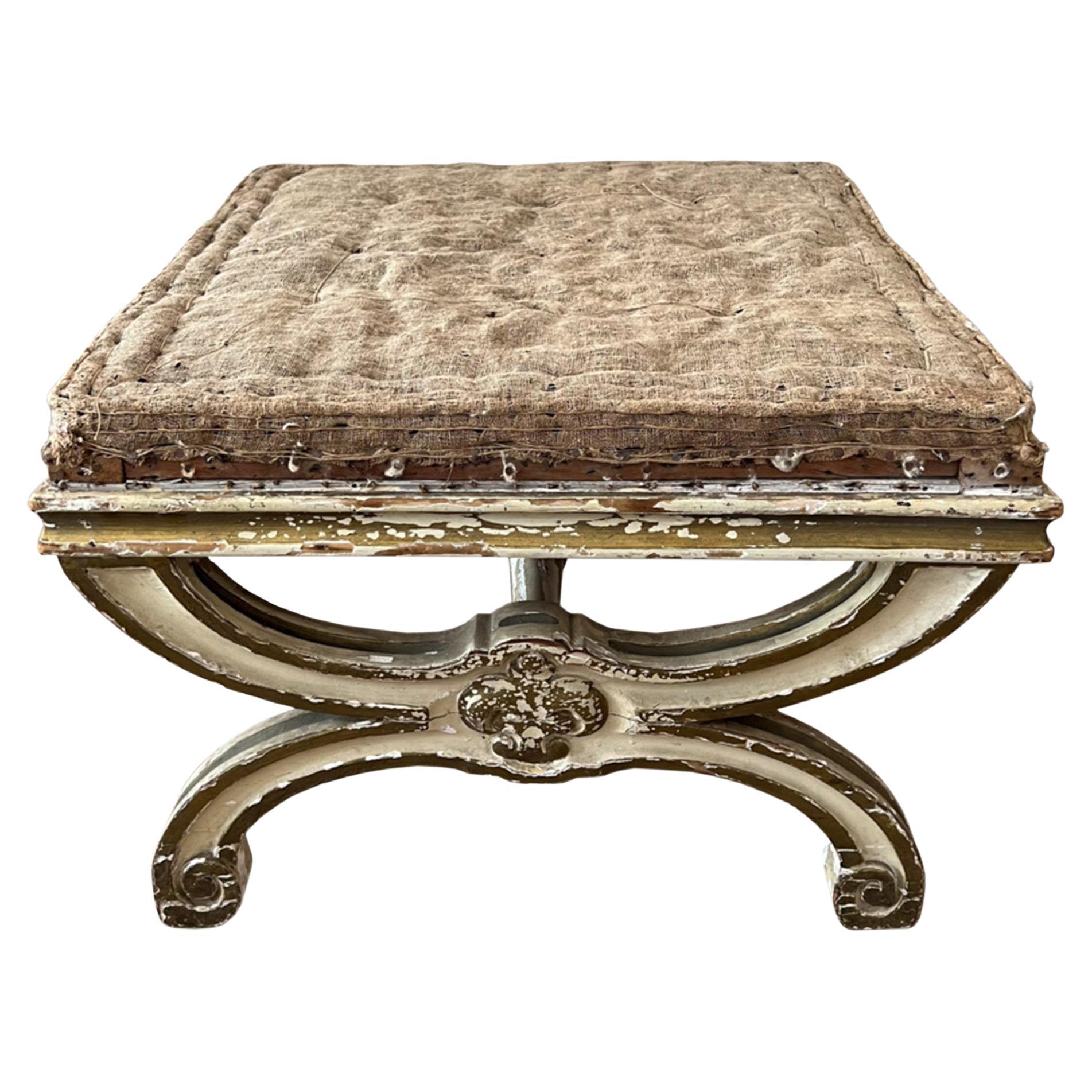 19th Century Brass Lion Claw Furniture Feet made into a Foot Stool at ...