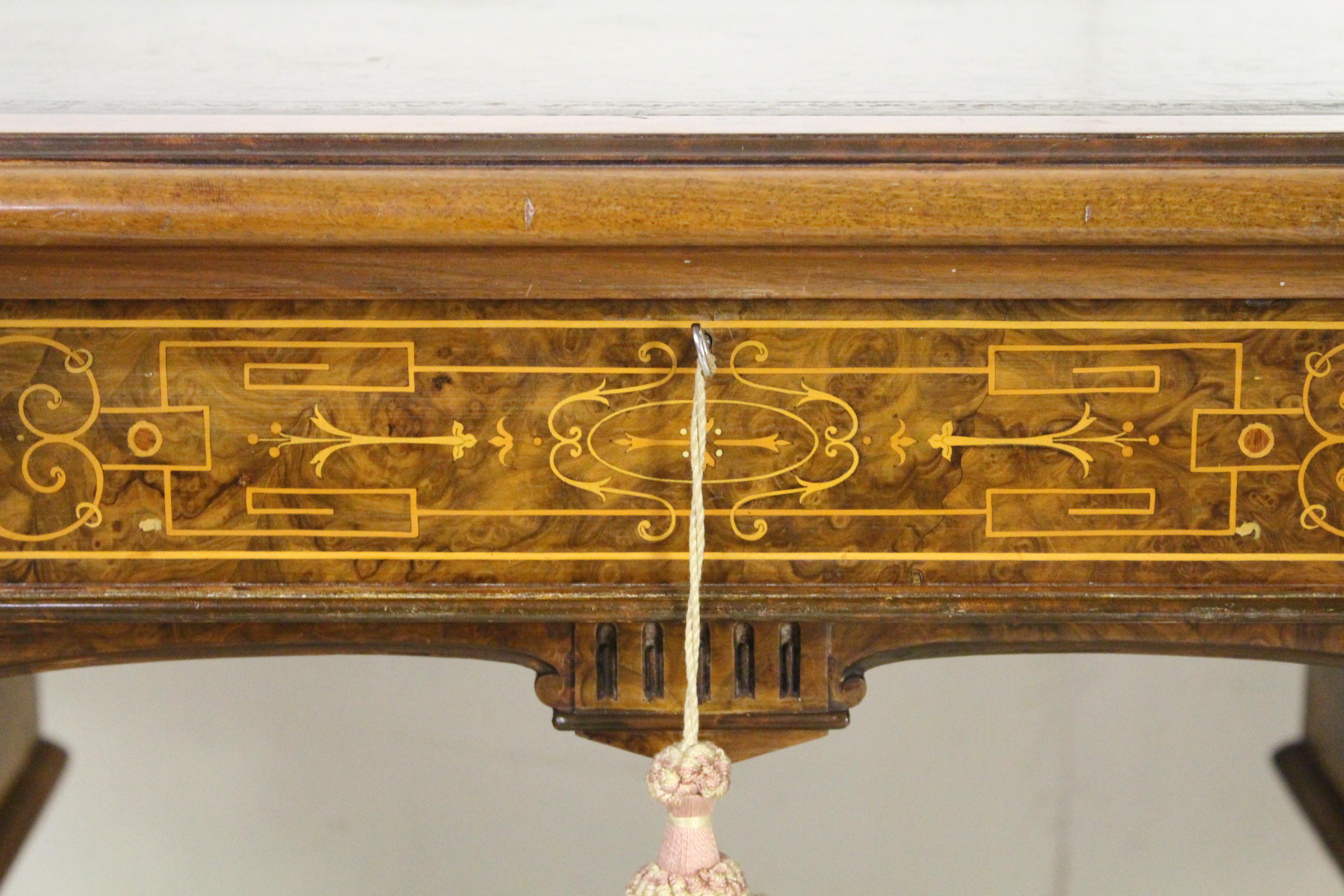 English 19th Century Inlaid Burr Walnut Writing Table by Johnstone and ...