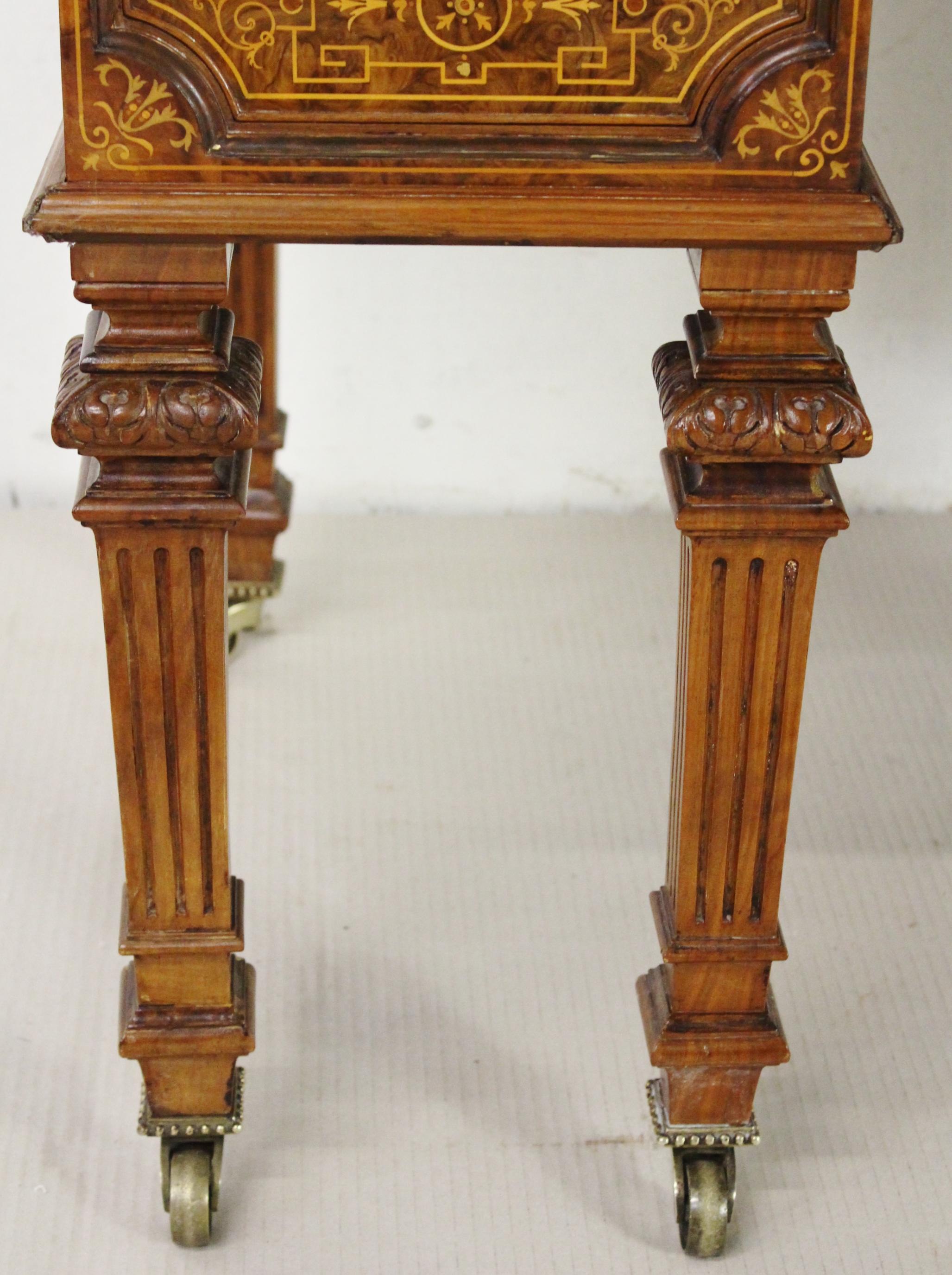 English 19th Century Inlaid Burr Walnut Writing Table by Johnstone and ...