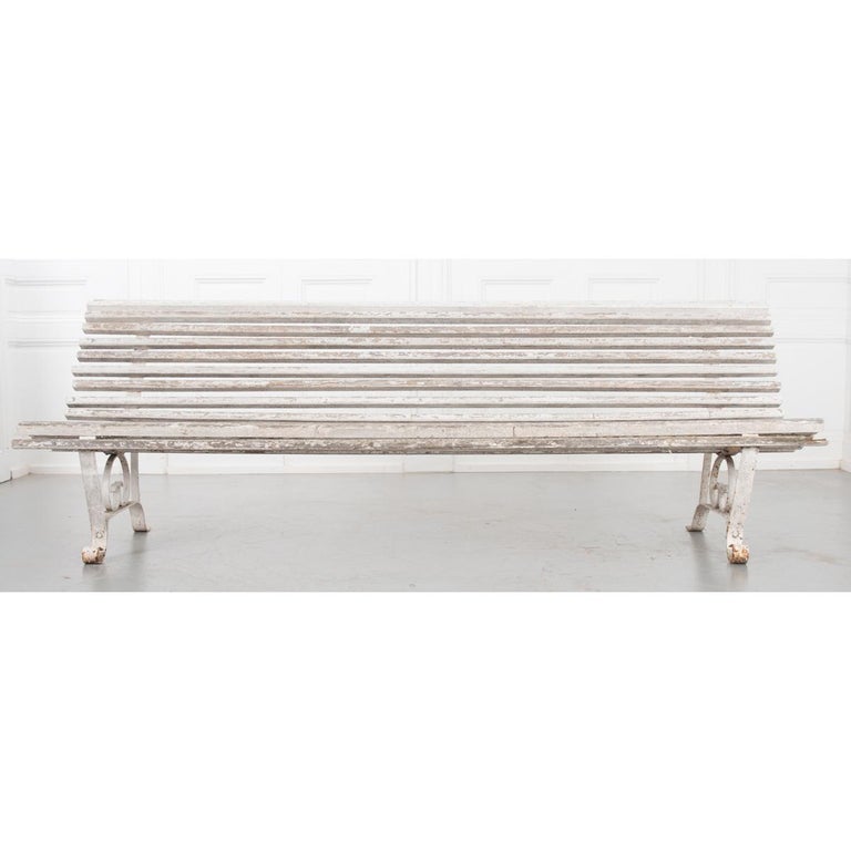 English 19th Century Iron and Wood Garden Bench For Sale at 1stDibs