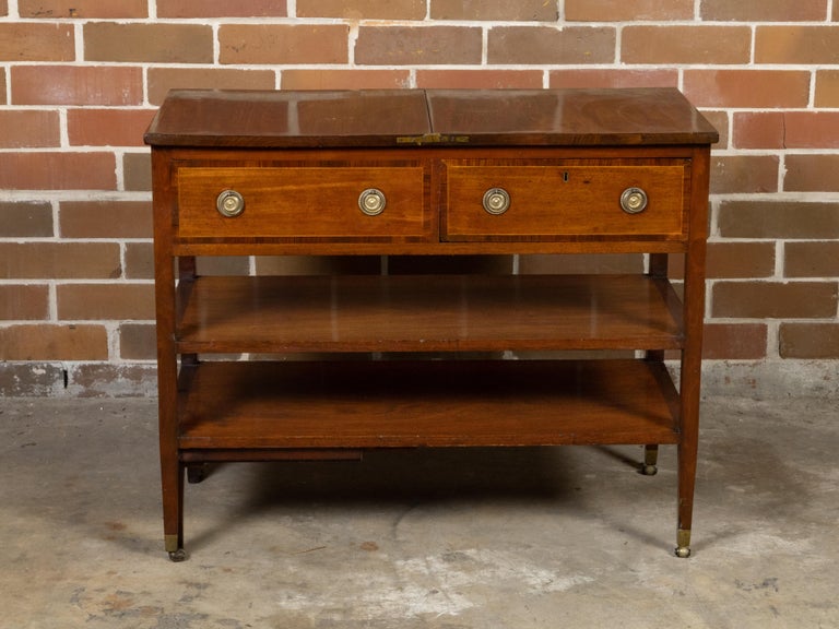 English 19th Century Metamorphic Table with Lift Top, Drawers and ...