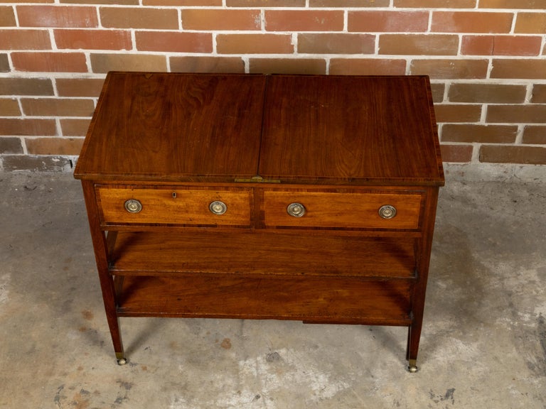English 19th Century Metamorphic Table with Lift Top, Drawers and ...
