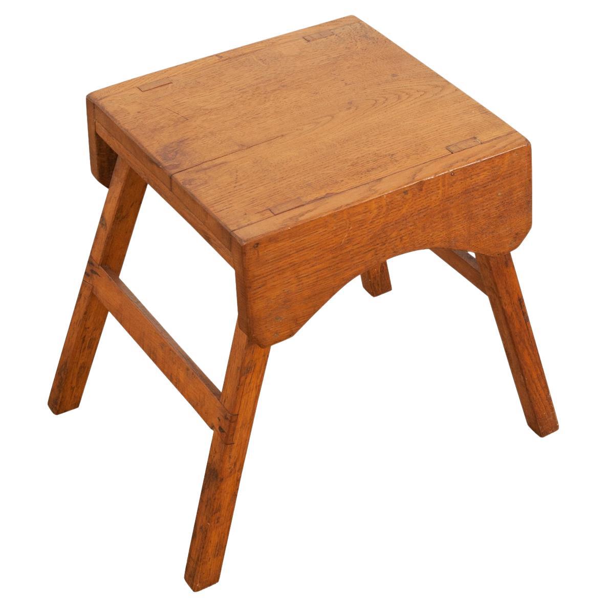 19th Century, French Oak Xl Milk Stool For Sale at 1stDibs