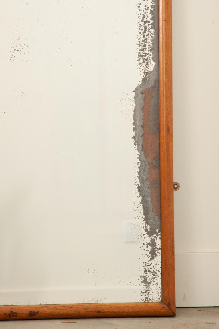 English 19th Century Oak Train Mirror For Sale at 1stDibs