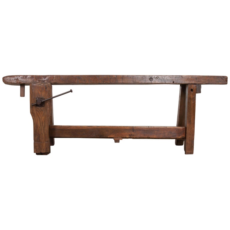 English 19th Century Oak Workbench at 1stDibs
