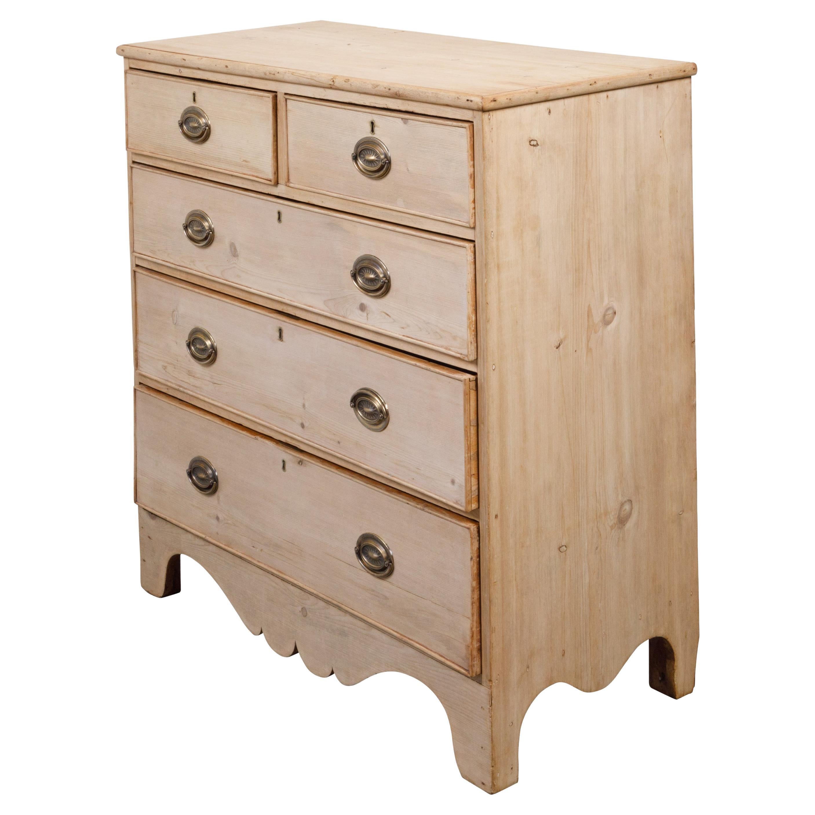 19th Century Anglo-Indian Commode with Five Drawers and Floral Inlay ...