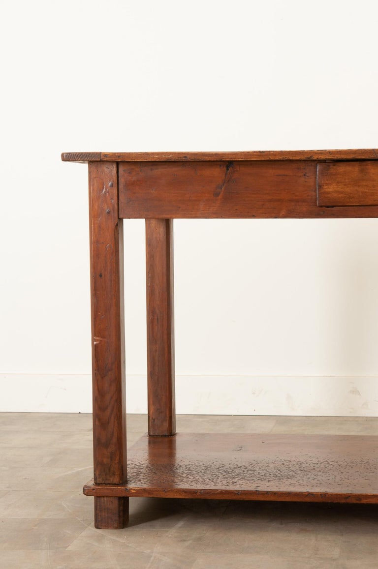 English 19th Century Pine and Oak Work Table at 1stDibs