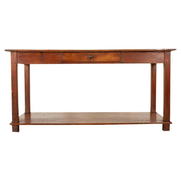 English 19th Century Pine and Oak Work Table at 1stDibs