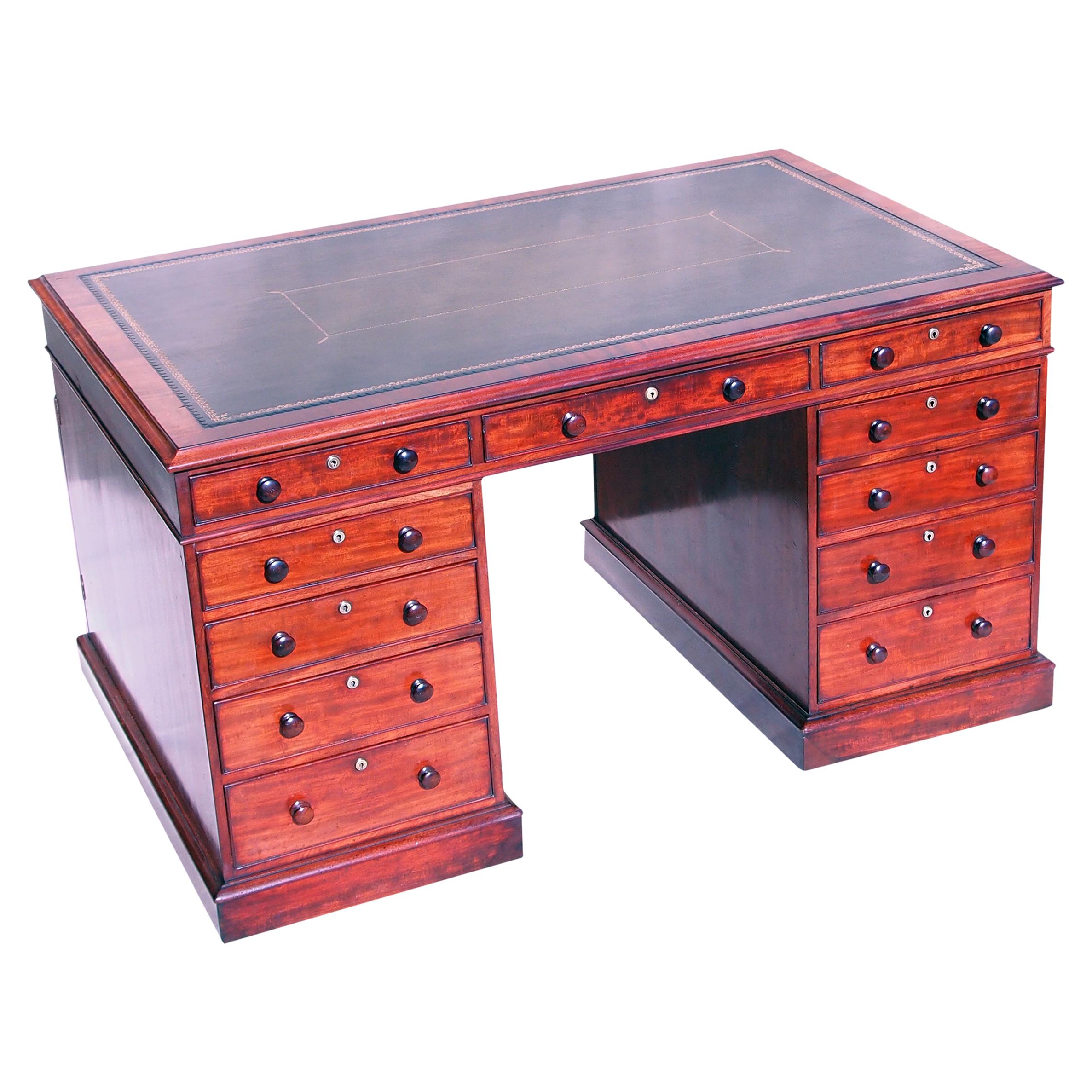 A Fine English Mahogany Partners Desk In the Adams Manner at 1stDibs