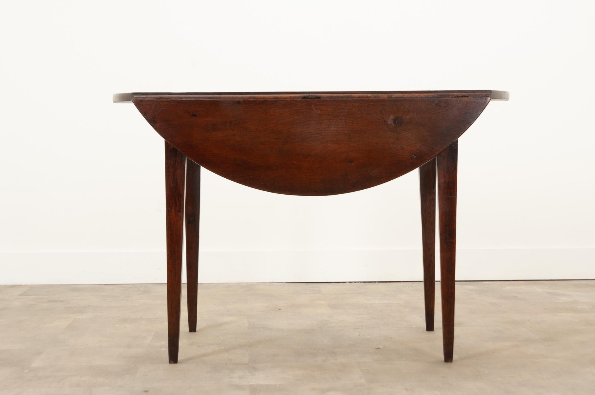 English 19th Century Solid Oak Drop-leaf Table For Sale at 1stDibs