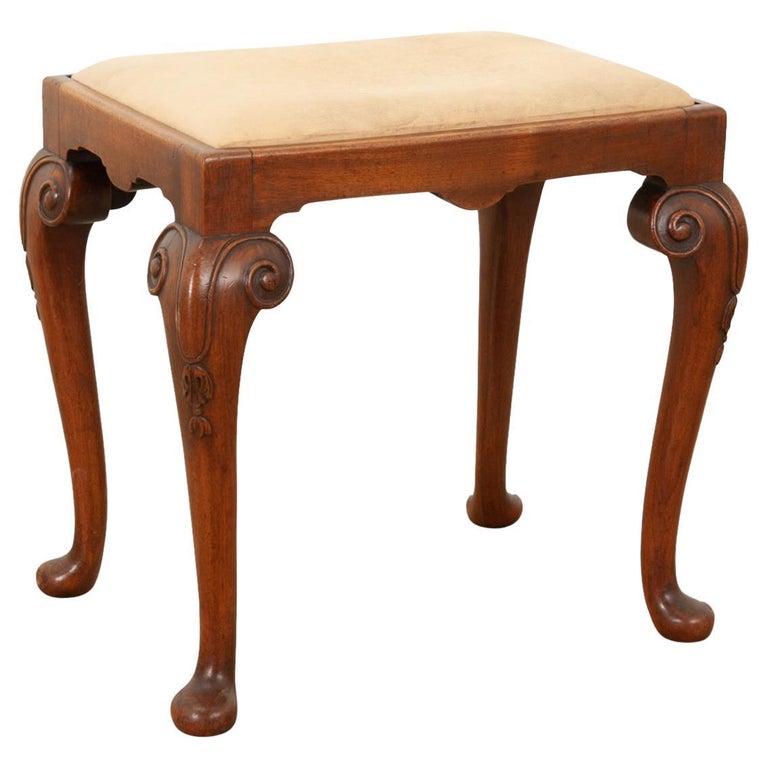 English 19th Century Upholstered Stool For Sale at 1stDibs