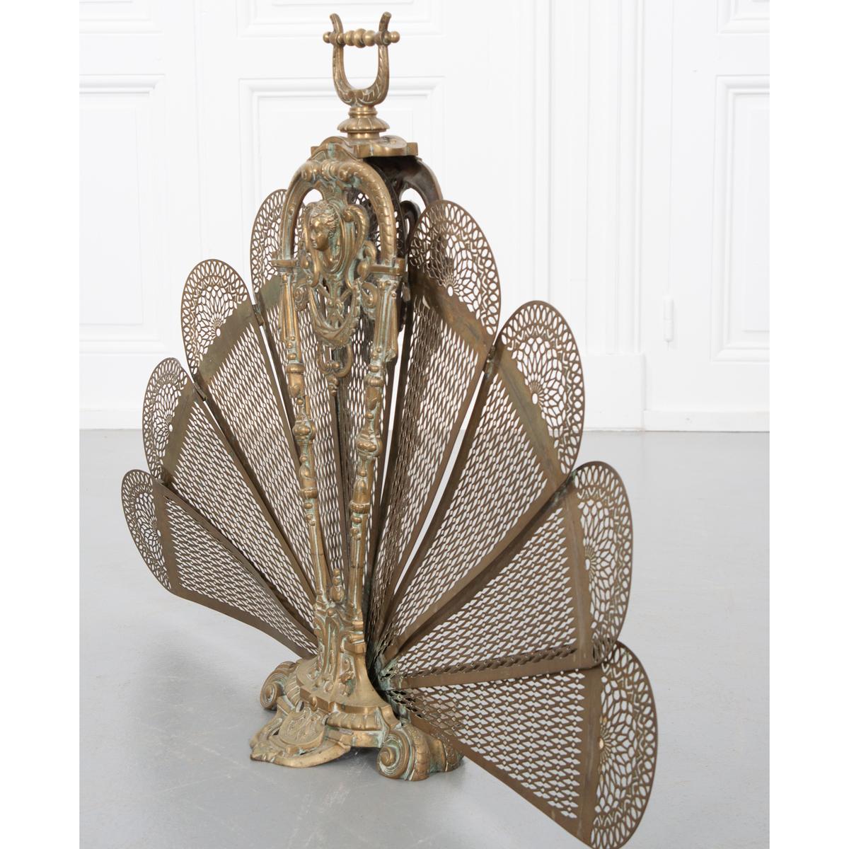English 19th Century Victorian Peacock Fireside Fan at 1stDibs