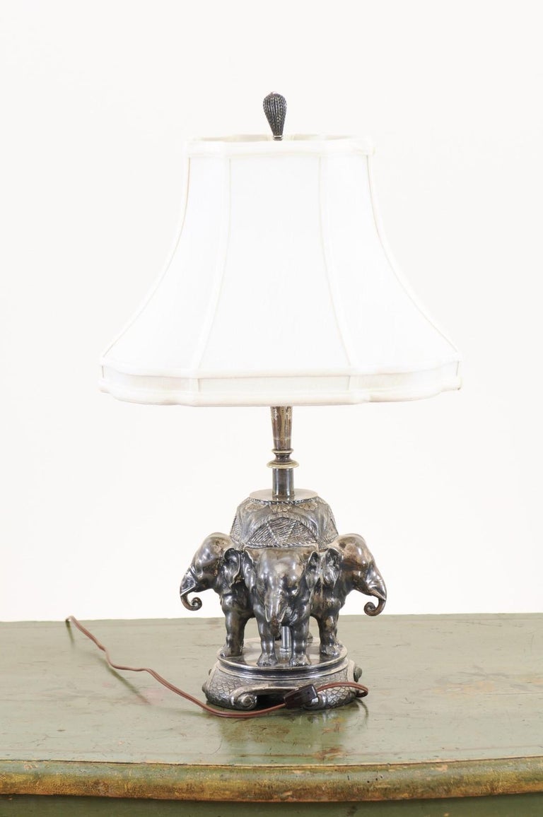 English 19th Century Victorian Period Metal Lamp Depicting Four Asian ...