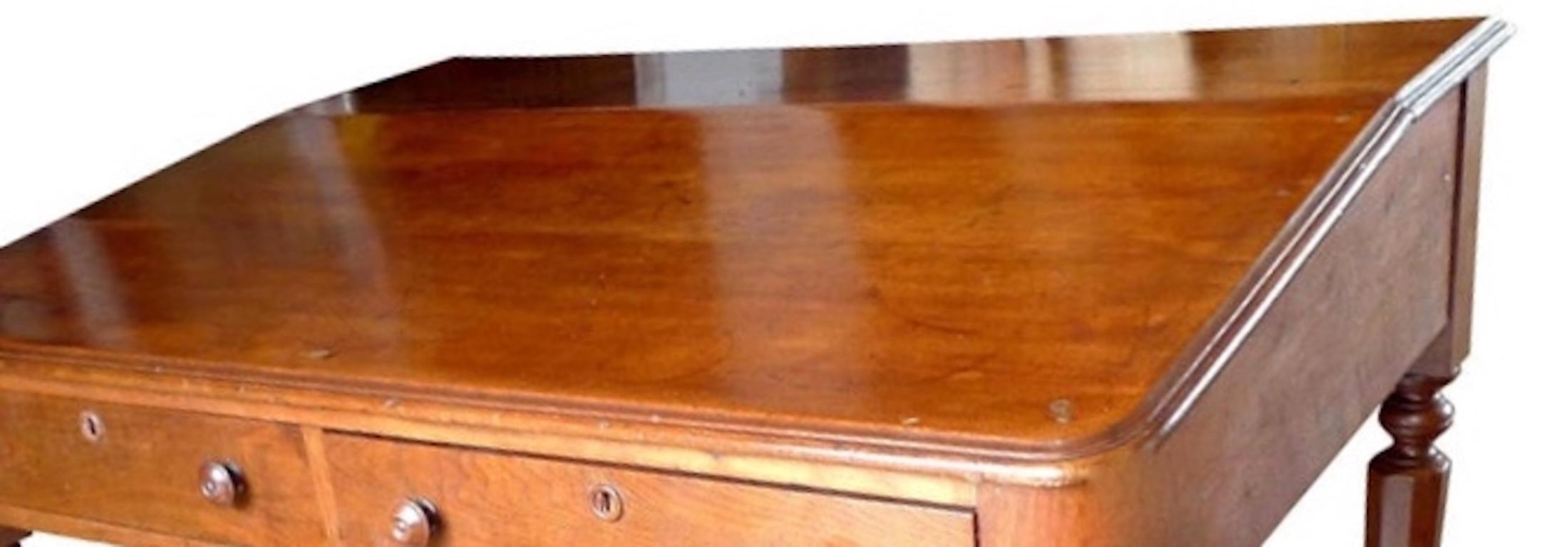 English 19th Century Writing Table with Two Large Front Drawers and ...