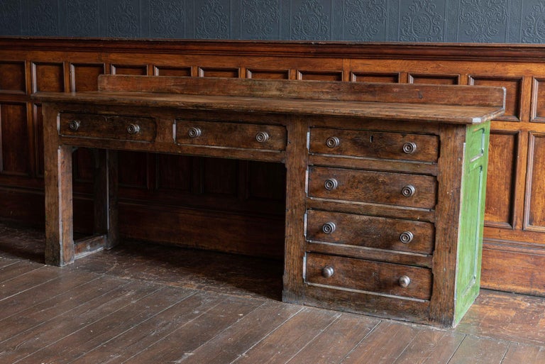 English 19th Century Oak Church Prep Table Counter at 1stDibs