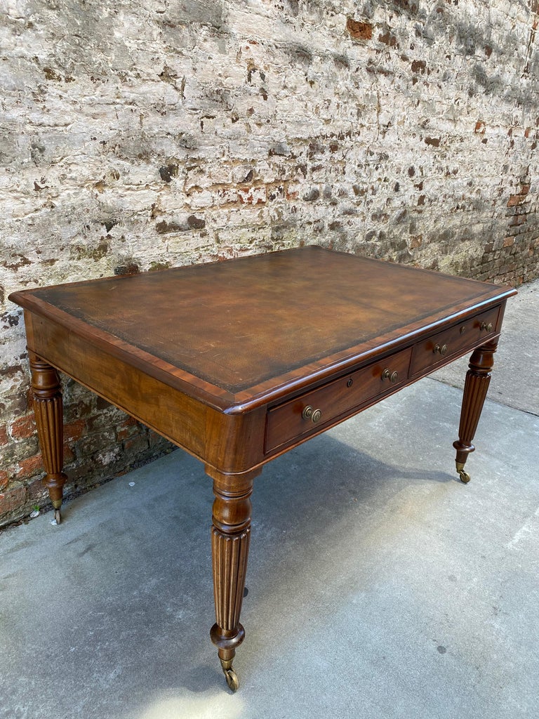 English 4 Drawer Leather Top Mahogany Writing Desk C.1840 at 1stDibs ...