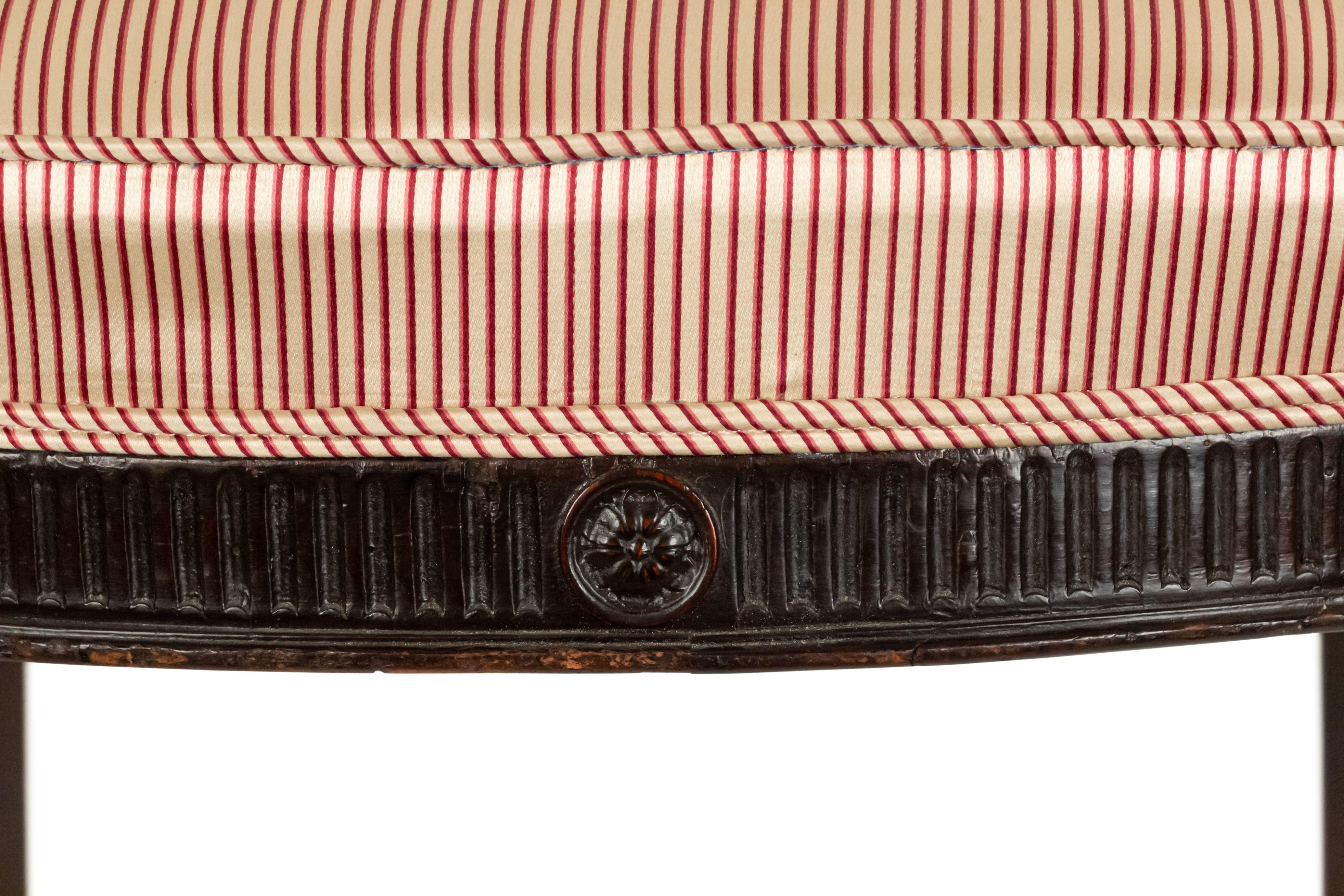 English Adam Red Stripe Bench For Sale at 1stDibs