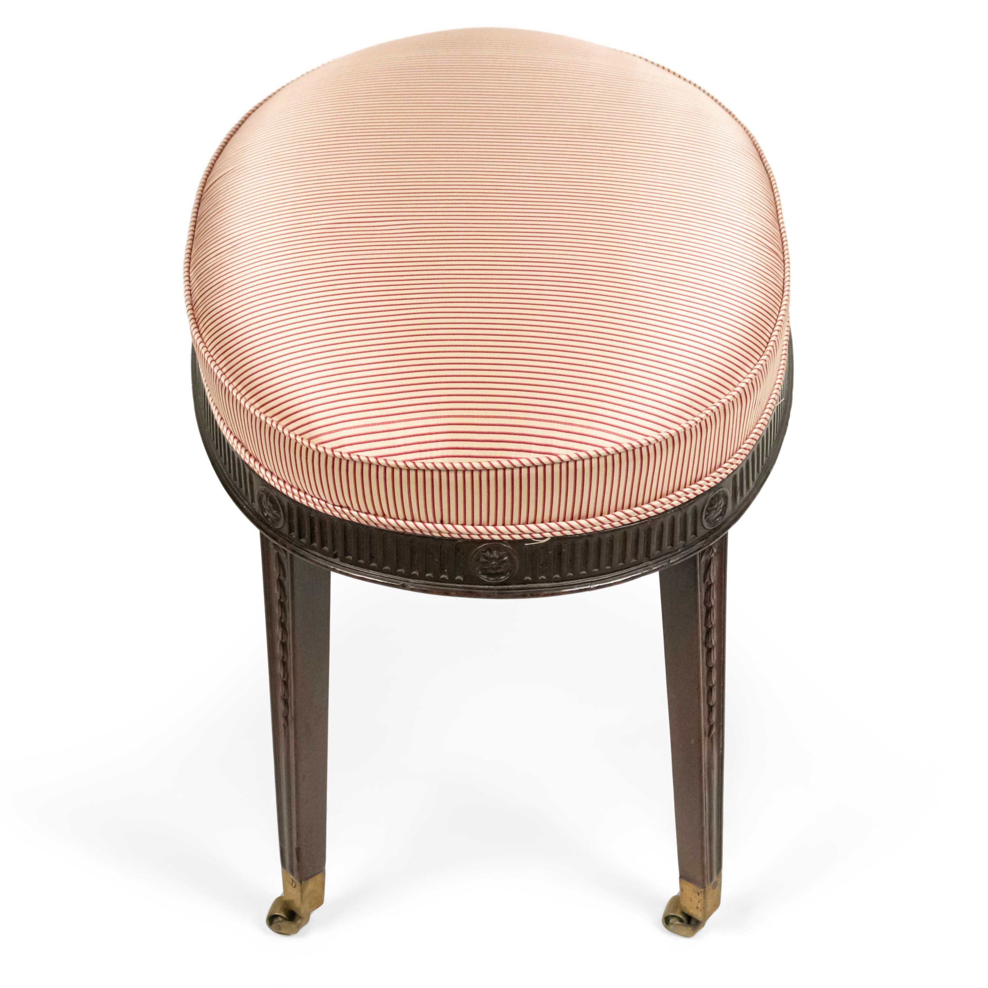 English Adam Red Stripe Bench For Sale at 1stDibs