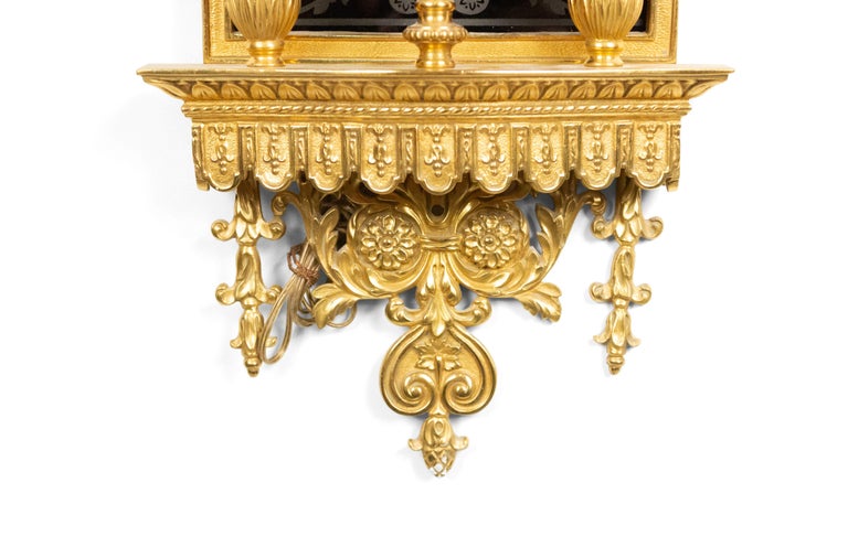 English Adam Style Bronze Dore and Black Glass Wall Sconce For Sale at ...