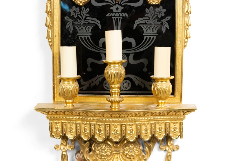 English Adam Style Bronze Dore Wall Sconce For Sale at 1stDibs