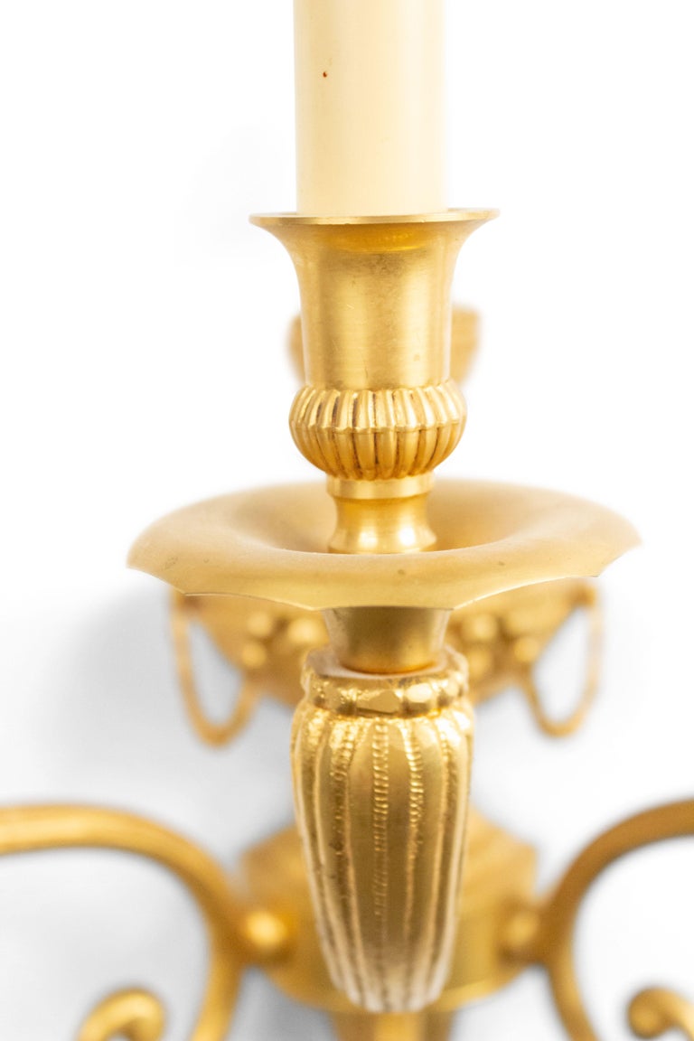 English Adam Style Bronze Dore Wall Sconces For Sale at 1stDibs