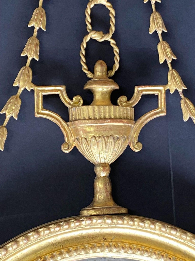English Adams Style Giltwood Wall Mirror For Sale at 1stDibs