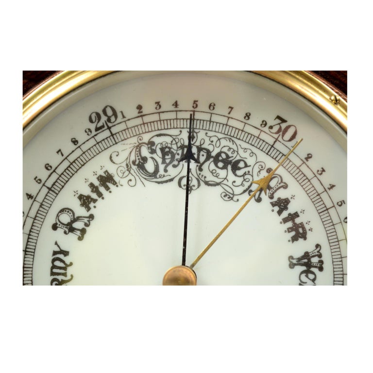 Antique Nautical English Aneroid Barometer XIX Century of Oakwood ...