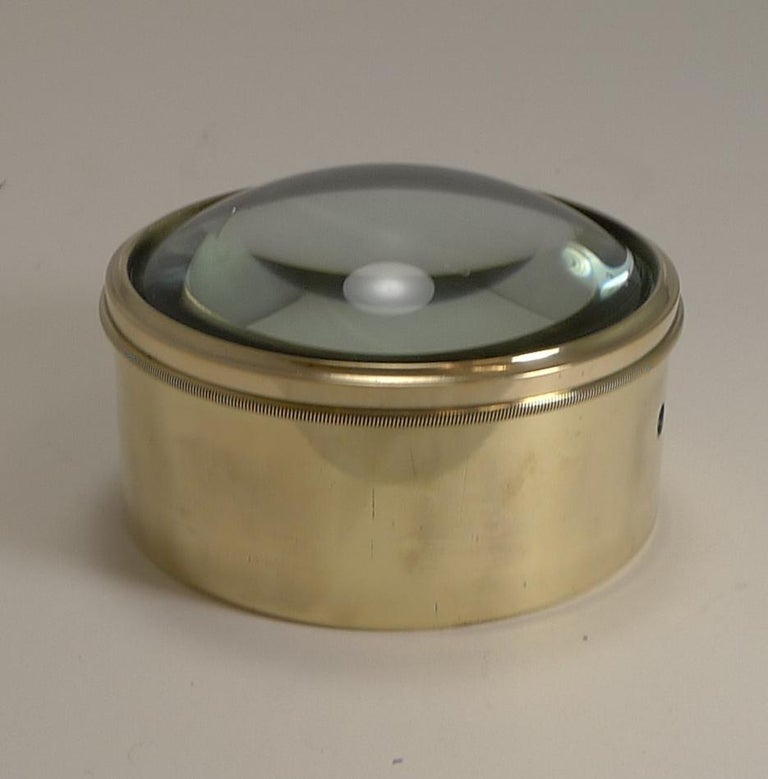 English Antique Brass Desk Magnifying Glass / Paperweight, circa 1910 ...