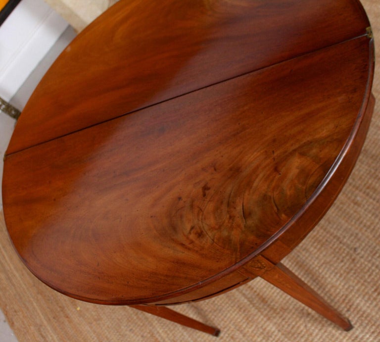 English Antique Demilune Card Table Circular Mahogany Folding Console ...
