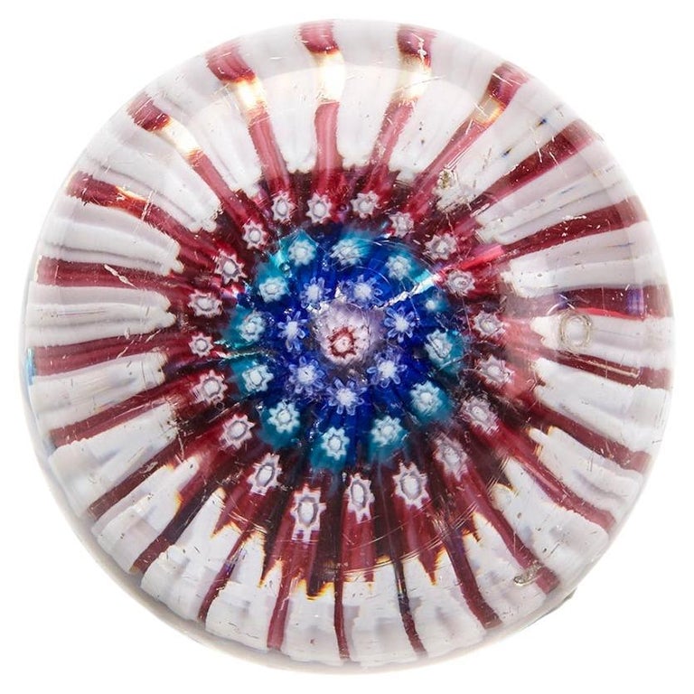 English Antique Domed Glass Concentric Paperweight For Sale at 1stDibs