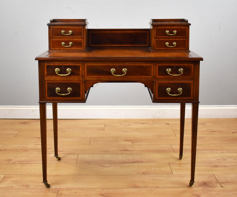 English Antique Edwardian Mahogany Writing Table at 1stDibs