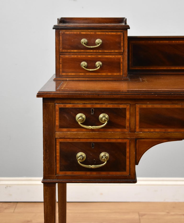 English Antique Edwardian Mahogany Writing Table at 1stDibs
