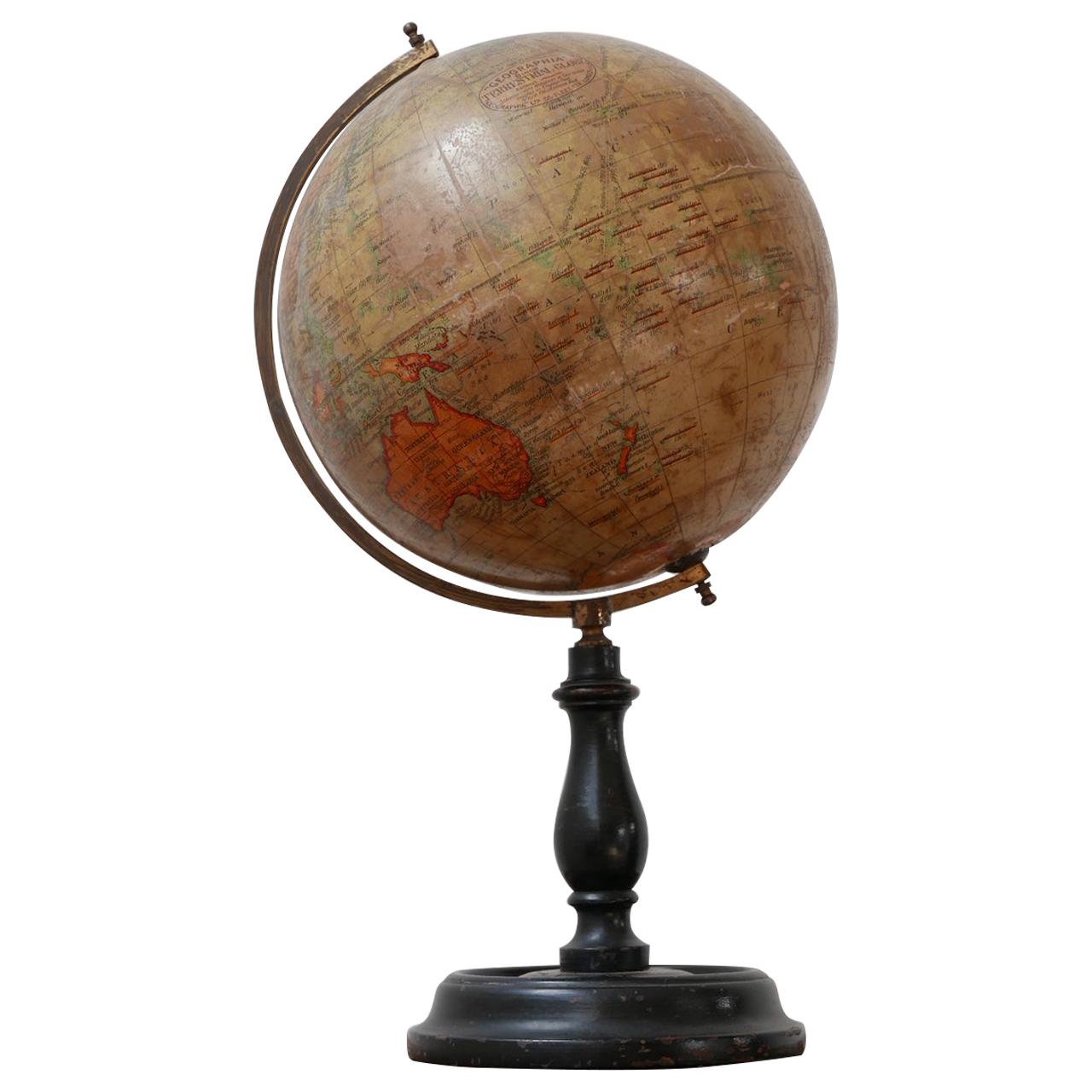 English Antique 'Geographia' Desk/Shelf Terrestrial Globe at 1stDibs