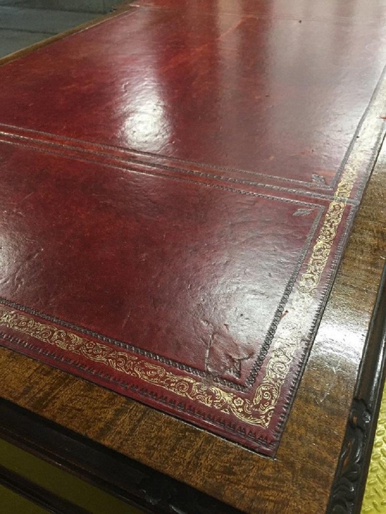 Traditional English Antique George III Leather Topped Partner Desk at ...