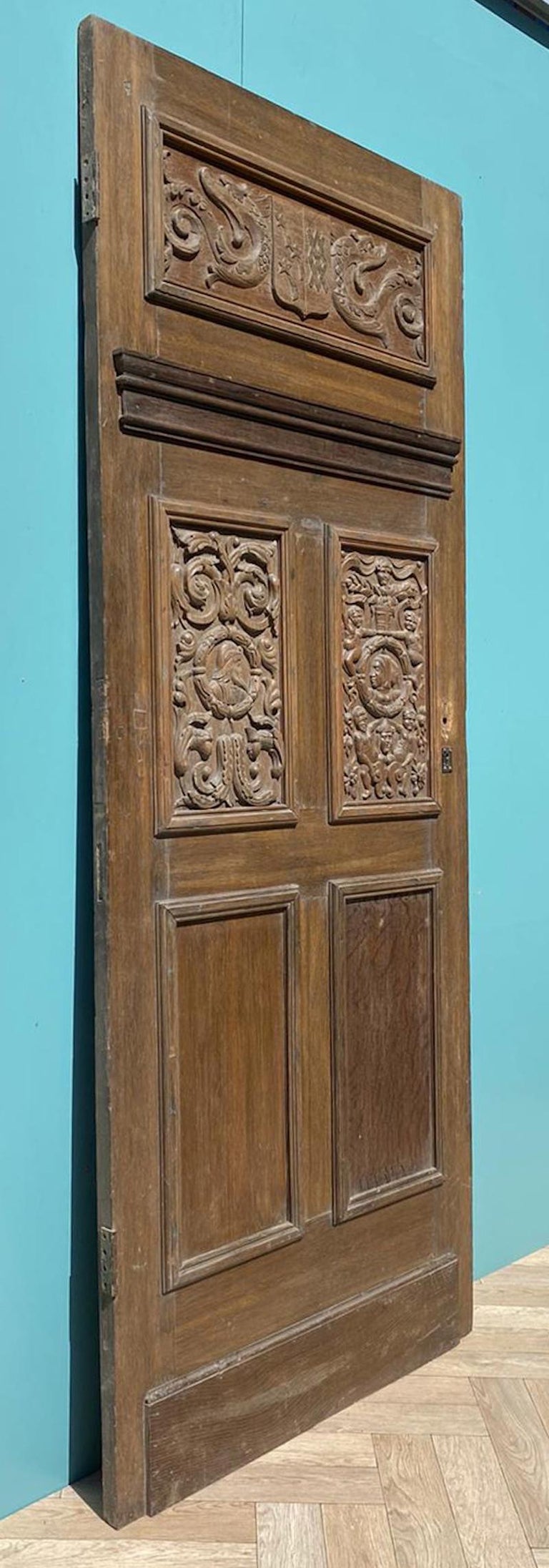 English Antique Jacobean Style Oak Door at 1stDibs