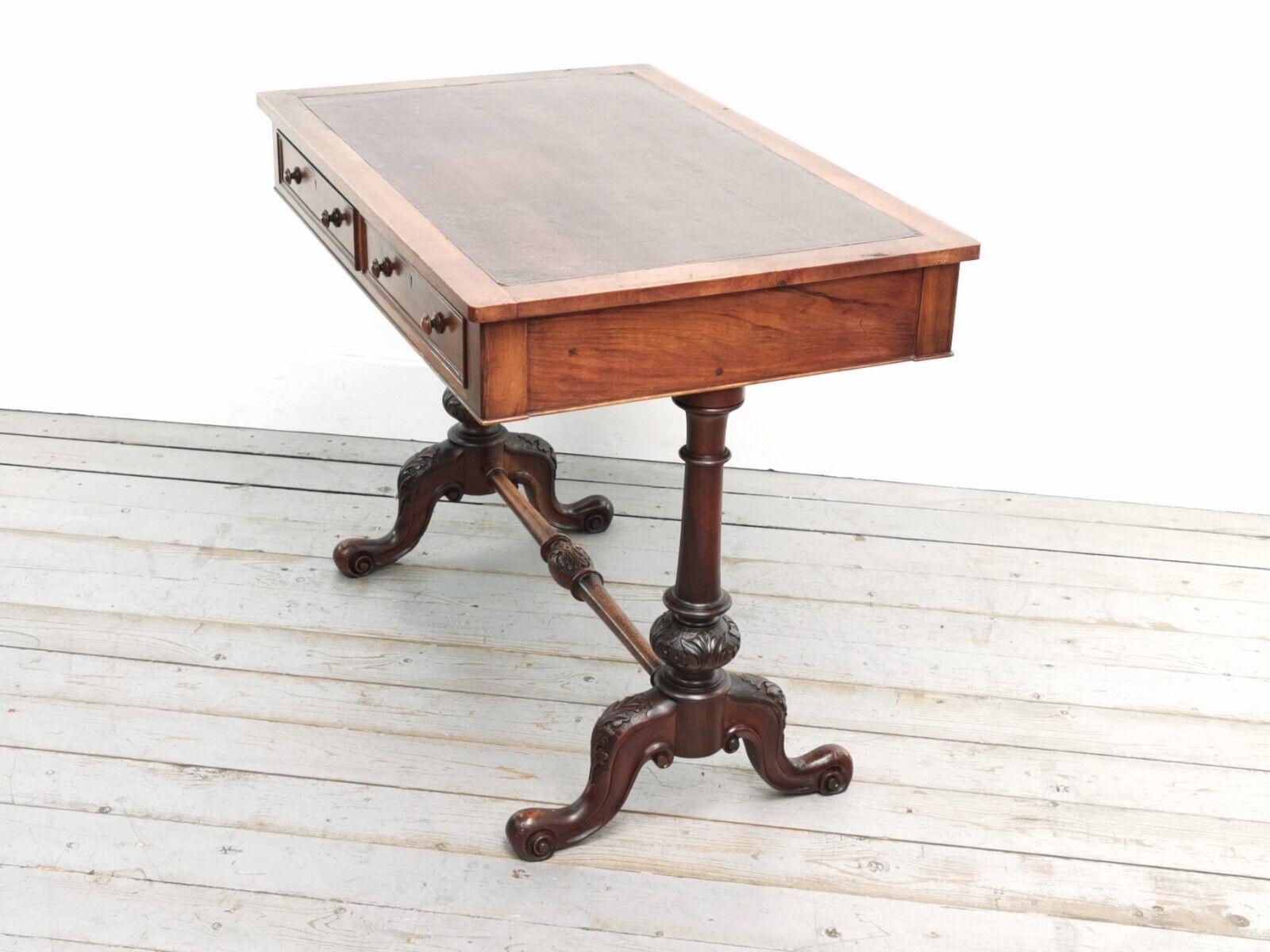 English Antique Mahogany 19th Century Library Table Writing Desk For ...