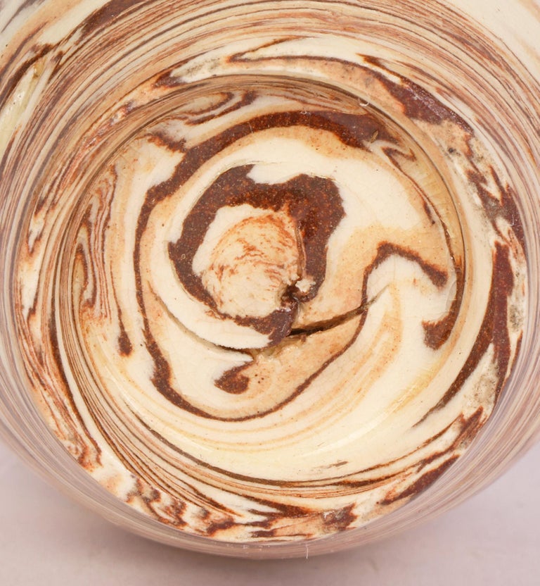 English Antique Miniature Slip Ware Agate Design Pottery Bottle Vase ...