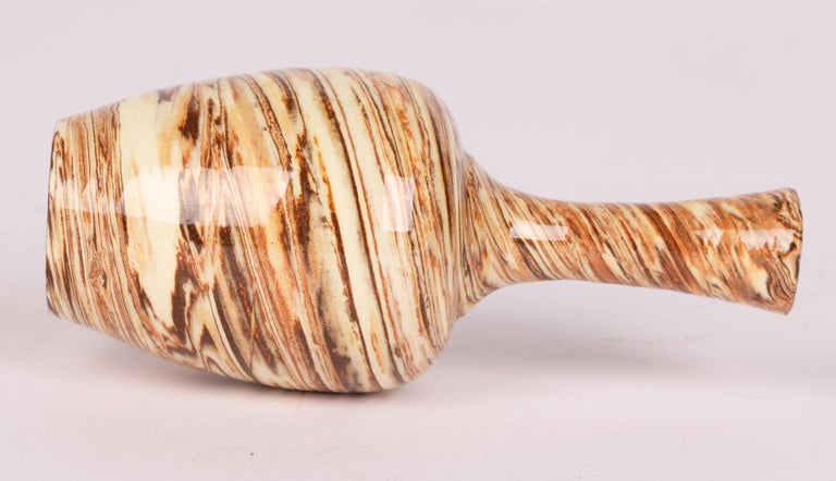 English Antique Miniature Slip Ware Agate Design Pottery Bottle Vase ...