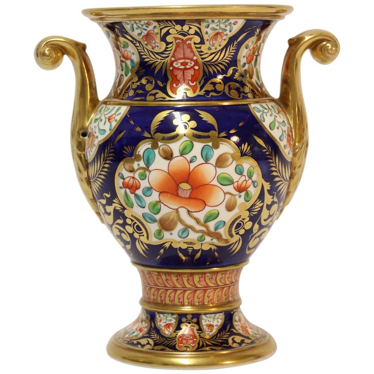 English Antique Spode Porcelain Vase with Hand Painted Imari Style ...