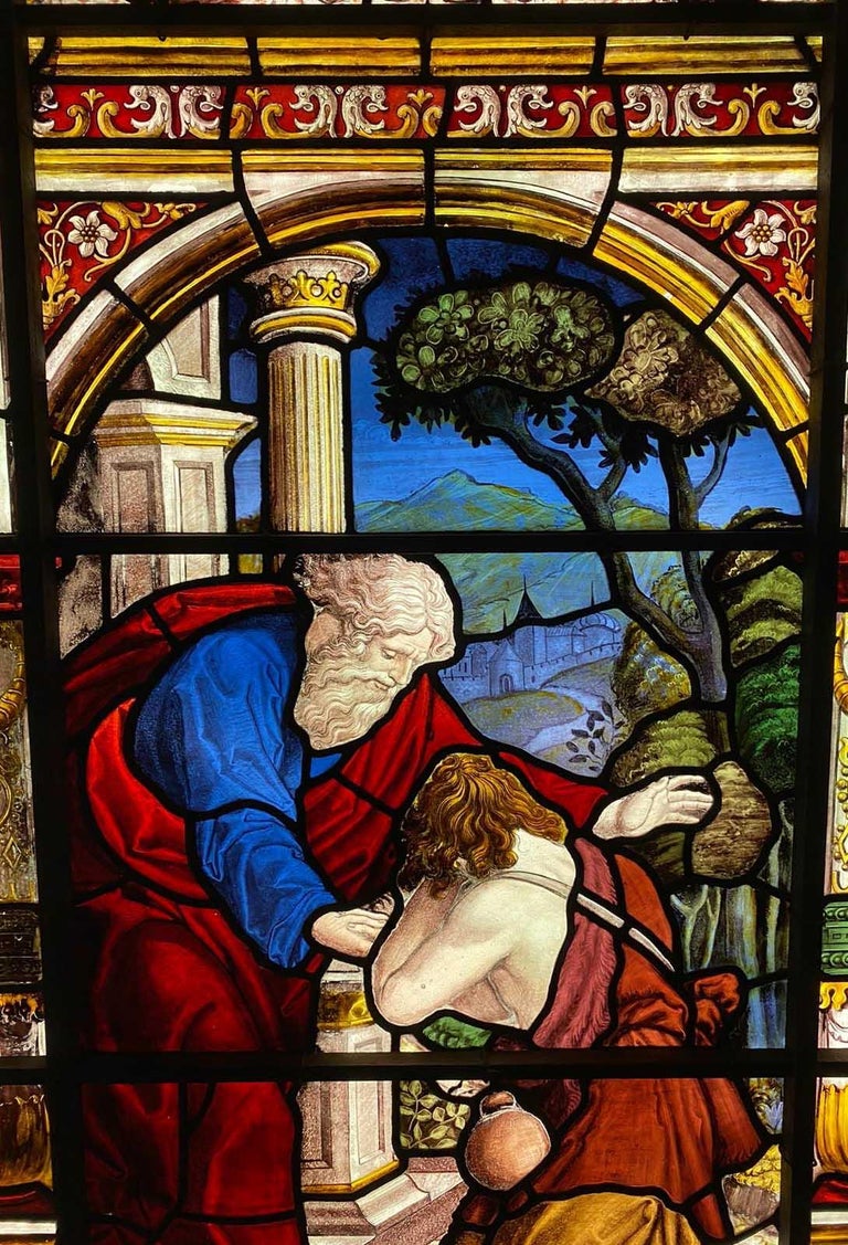 English Antique Stained Glass Window Depicting The Prodigal Son at ...