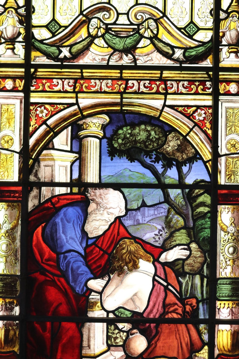 English Antique Stained Glass Window Depicting The Prodigal Son at ...