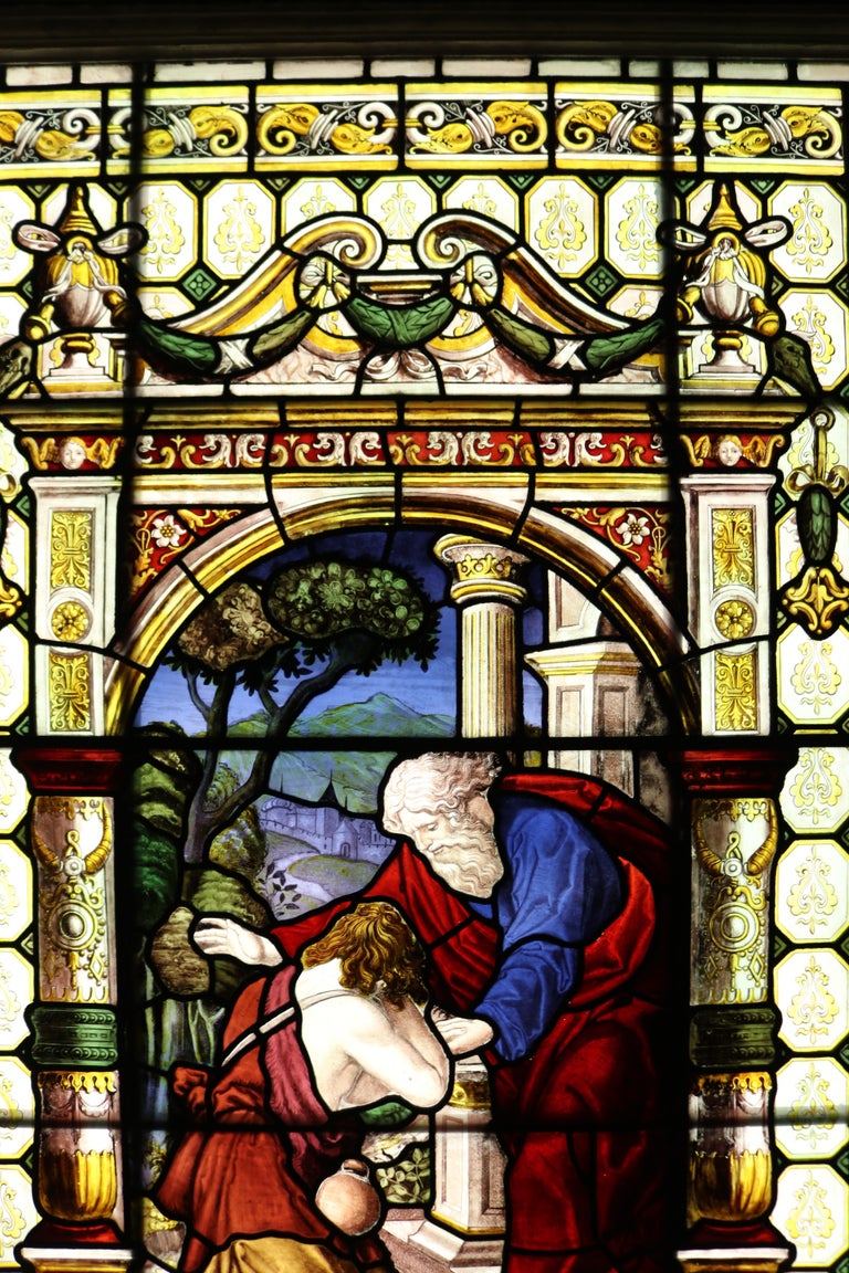 English Antique Stained Glass Window Depicting The Prodigal Son at ...