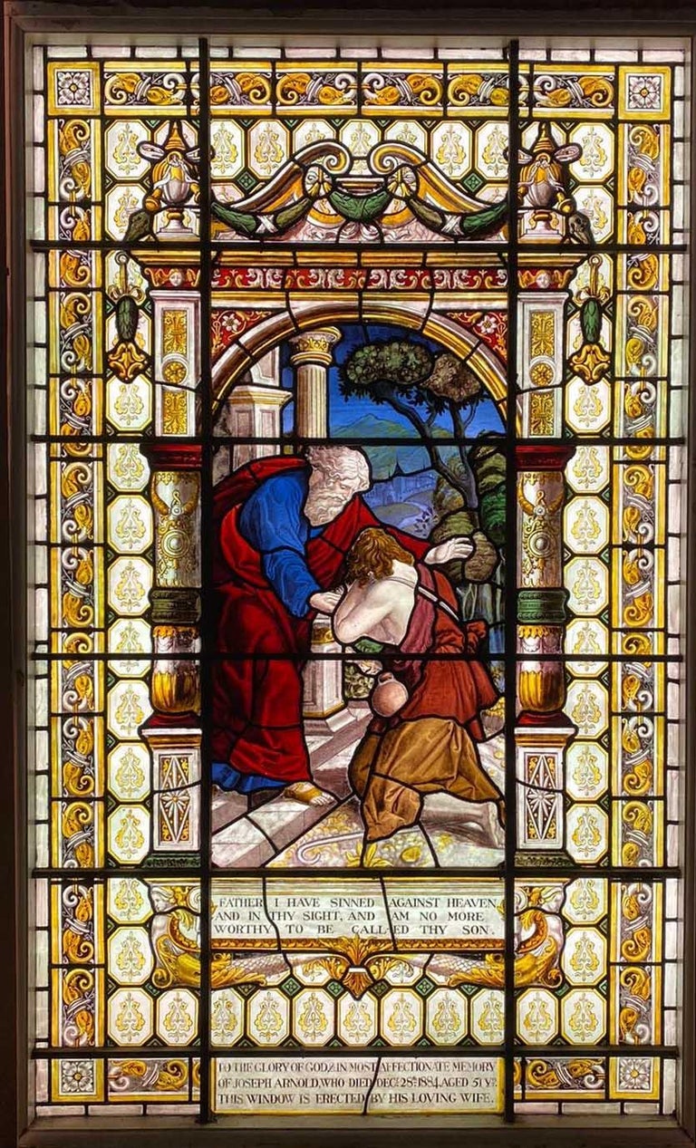 English Antique Stained Glass Window Depicting The Prodigal Son at ...
