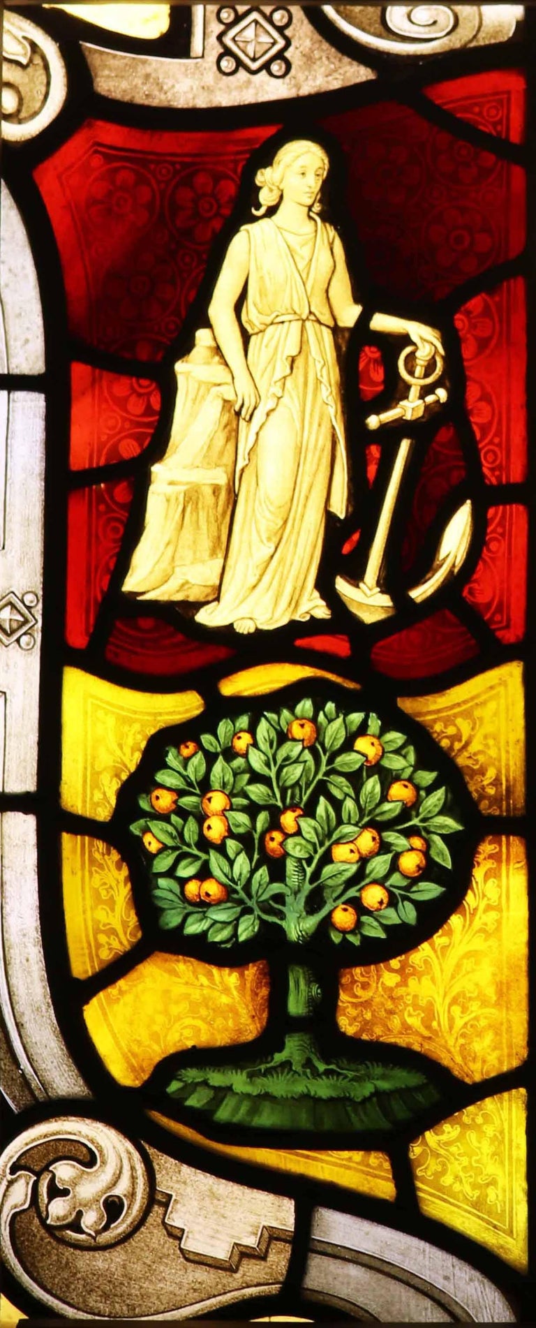 English Antique Stained Glass Window For Sale at 1stDibs