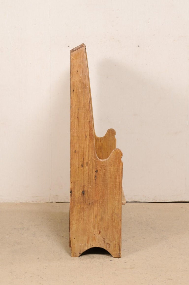 English Antique Tall-Back Pine Wood Hall Bench w/ Storage, at Top Rail ...