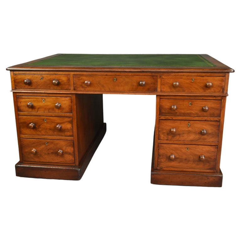 English Antique Victorian Partners Desk For Sale at 1stDibs
