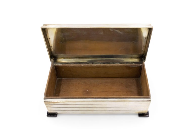 English Art Deco Silver Box For Sale at 1stDibs